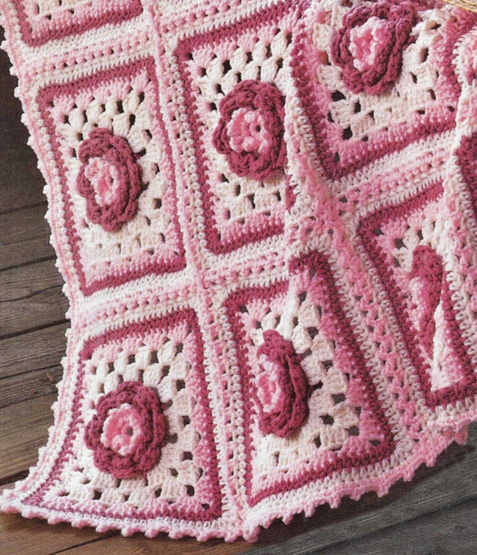 Gorgeous Blooming Roses Afghan Vintage Crochet Pattern PDF - Etsy