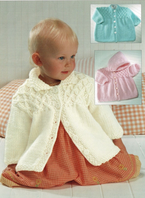 Babies Toddlers and Girls Chunky Knit Jacket With Optional - Etsy