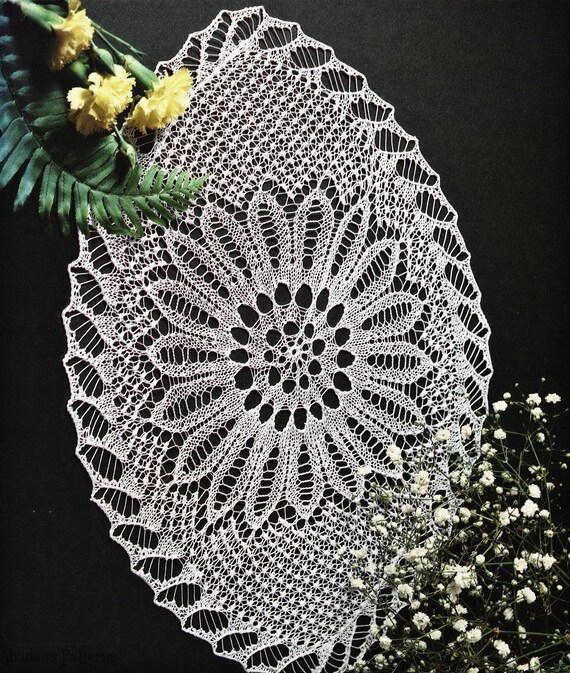 Gorgeous Knitted Oval Lace Table Mat Vintage Knitting | Etsy