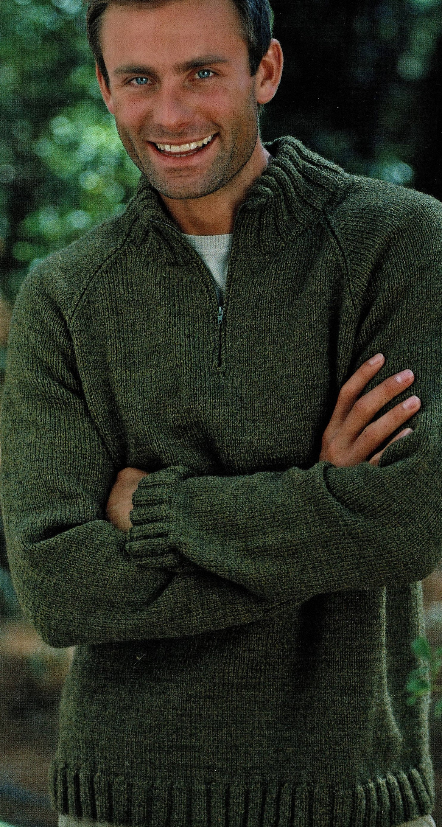 Mens "easy Knit" Casual Zip Neck Sweater With Stand up Collar or Round ...