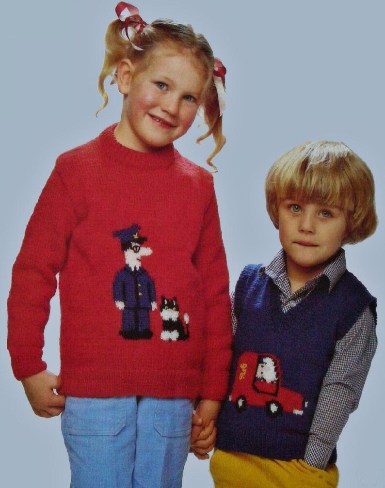 Toddlers and Childrens Postman Pat and Jess Sweater and Vest | Etsy