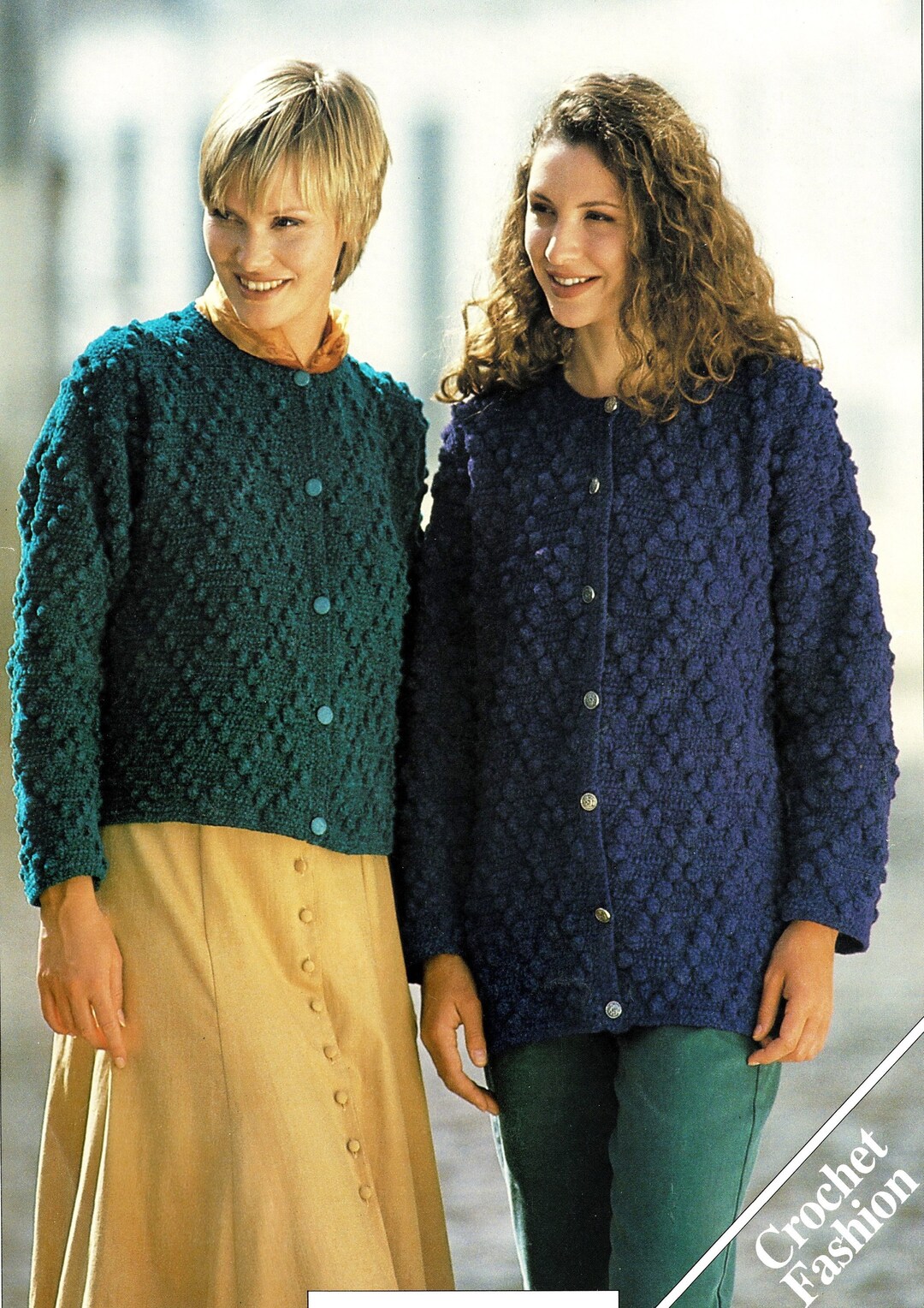 Ladies Crochet Jacket With Attractive Diamond Pattern in Two Lengths ...