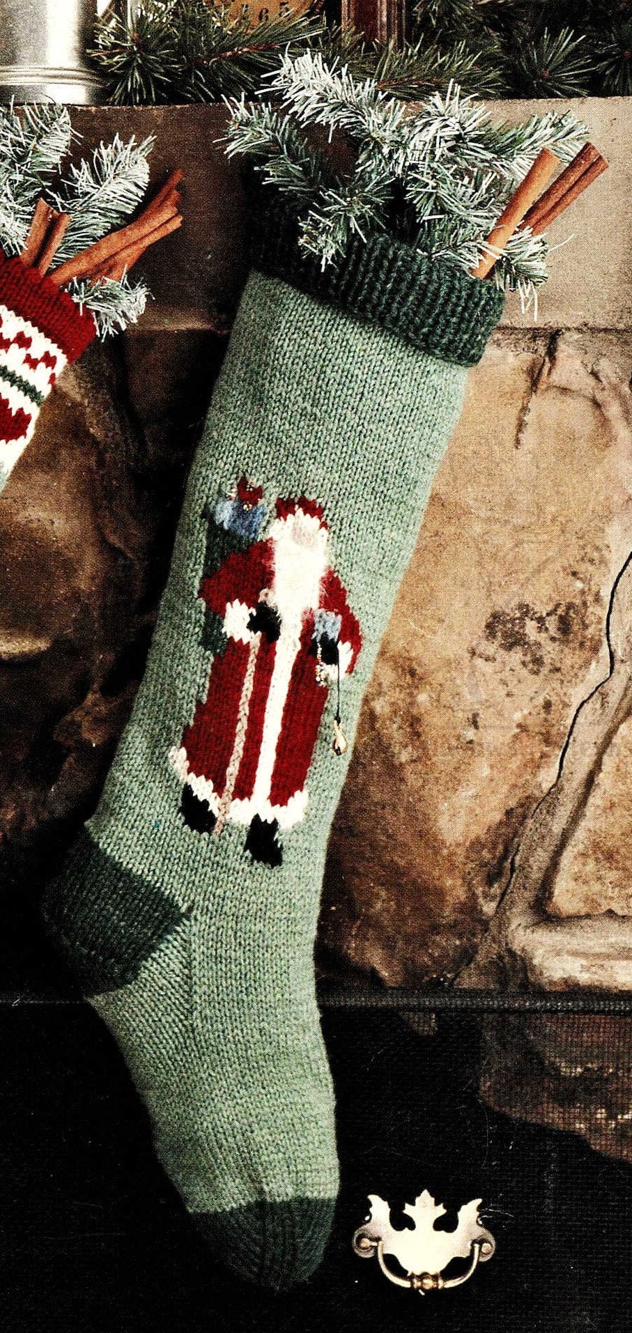 Fantastic Knitted Christmas Stocking, Vintage Knitting Pattern, PDF ...