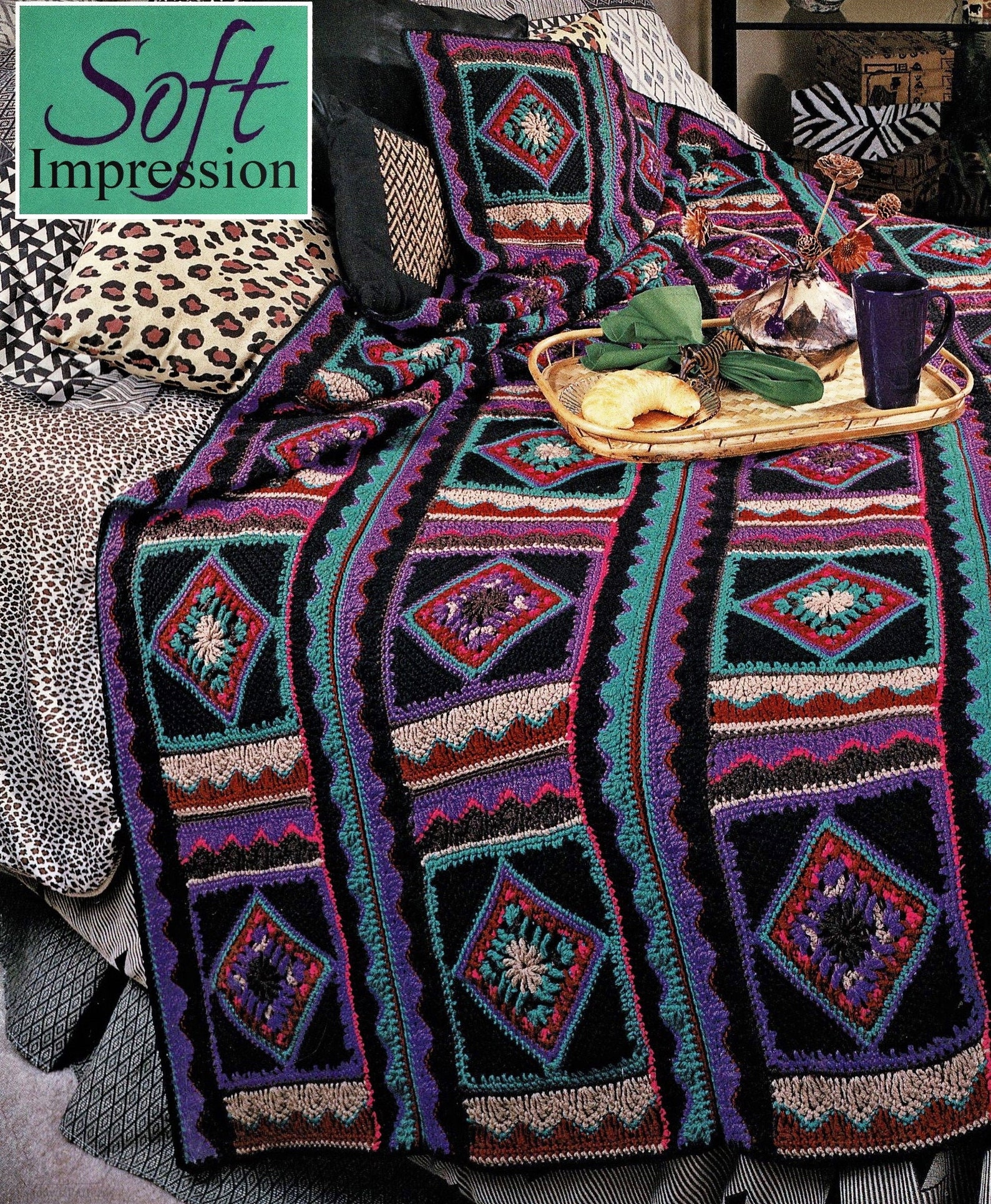 Gorgeous Impressions Crochet Afghan Vintage Crochet Pattern | Etsy