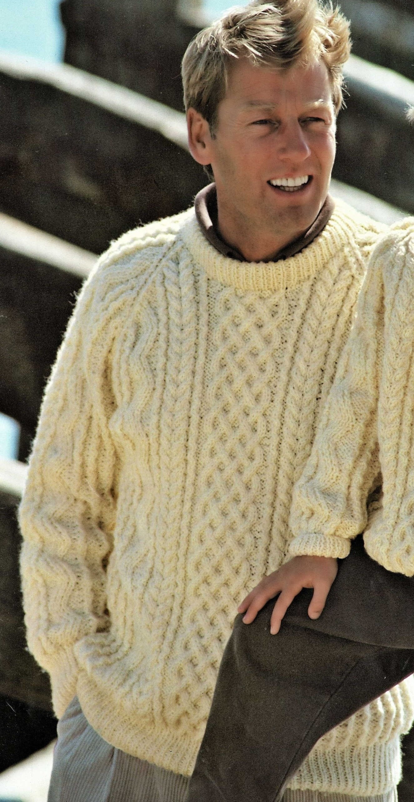 Father and Son Traditional Raglan Sleeve Aran Sweaters | Etsy