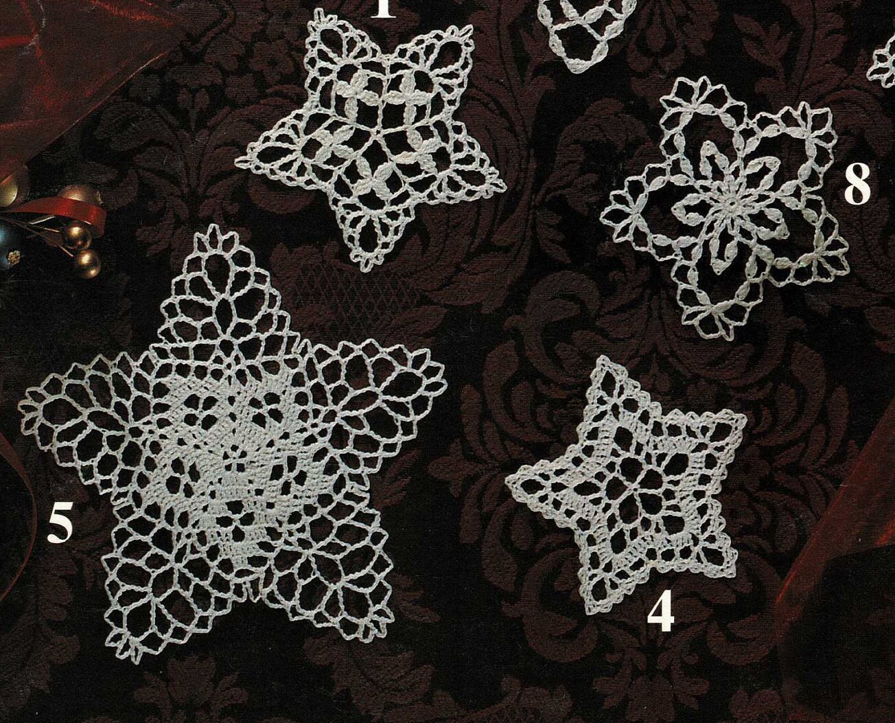 Crochet Lace Christmas Stars, Vintage Crochet Pattern, PDF, Digital ...