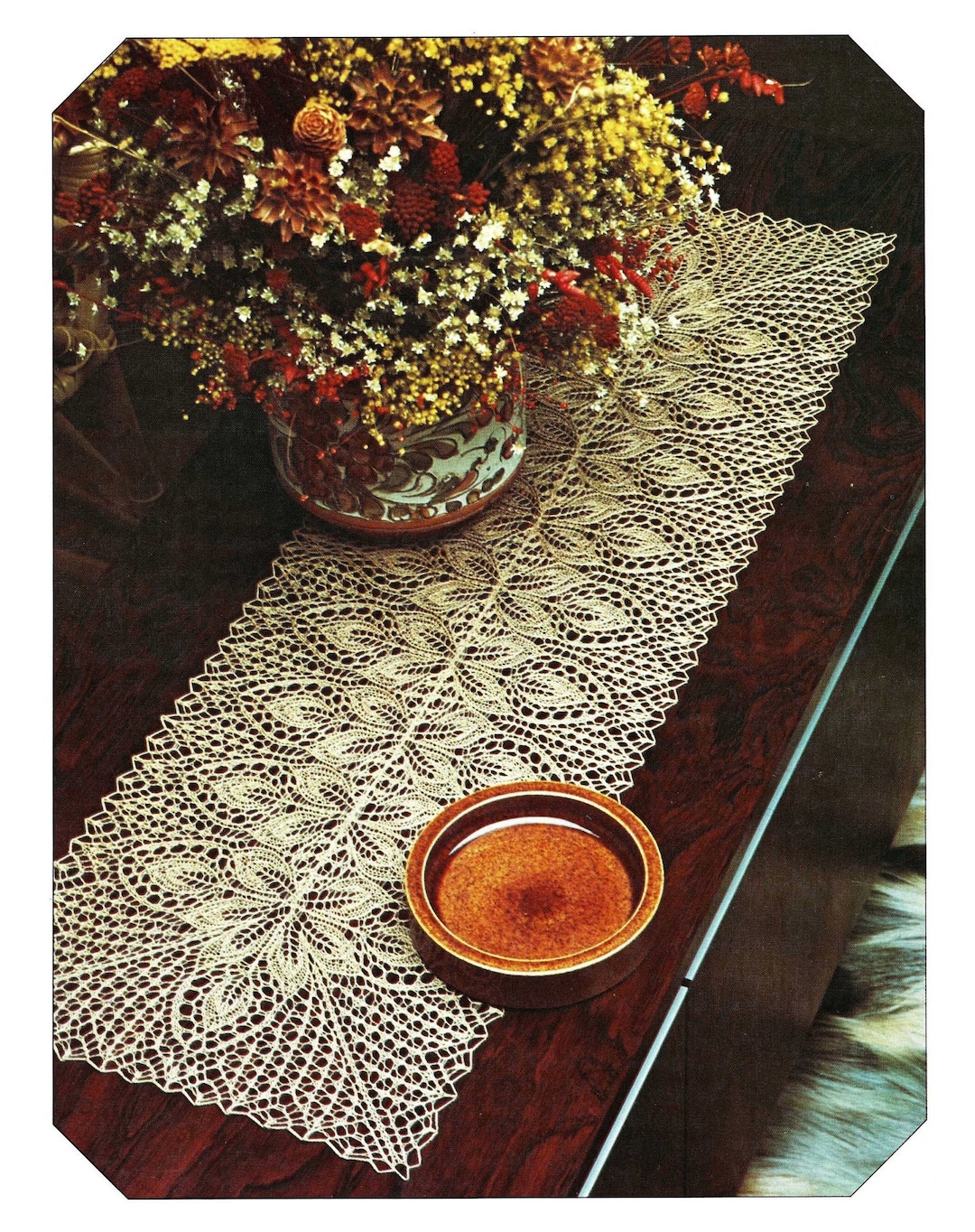 Beautiful Knitted Lace Table Runner, Vintage Knitting Pattern, PDF ...