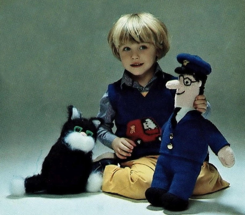 Postman Pat and His Trusted Cat Jess Soft Toys, Vintage Knitting ...