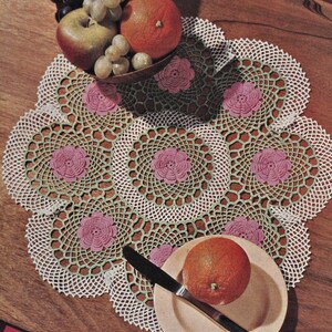 Gorgeous Ring of Roses Doily, Vintage Crochet Pattern, PDF, Digital ...