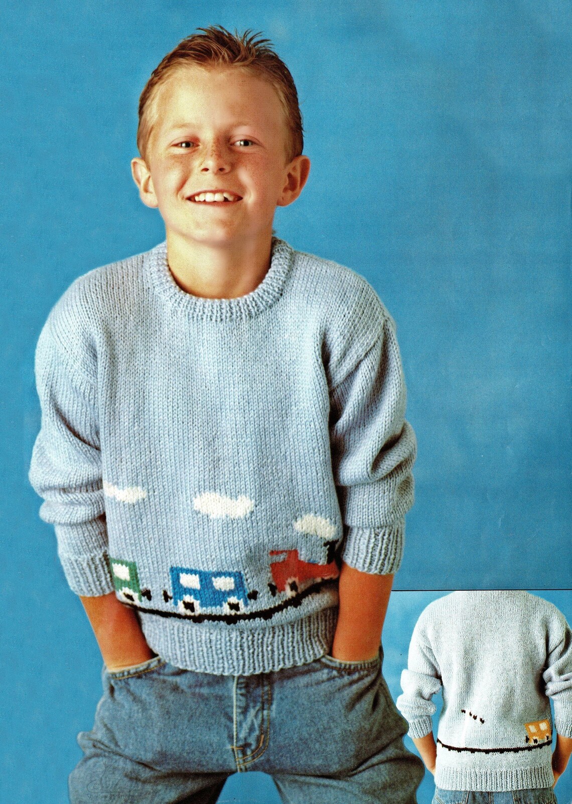 Toddlers and Boys Smart Train Sweater Vintage Knitting - Etsy