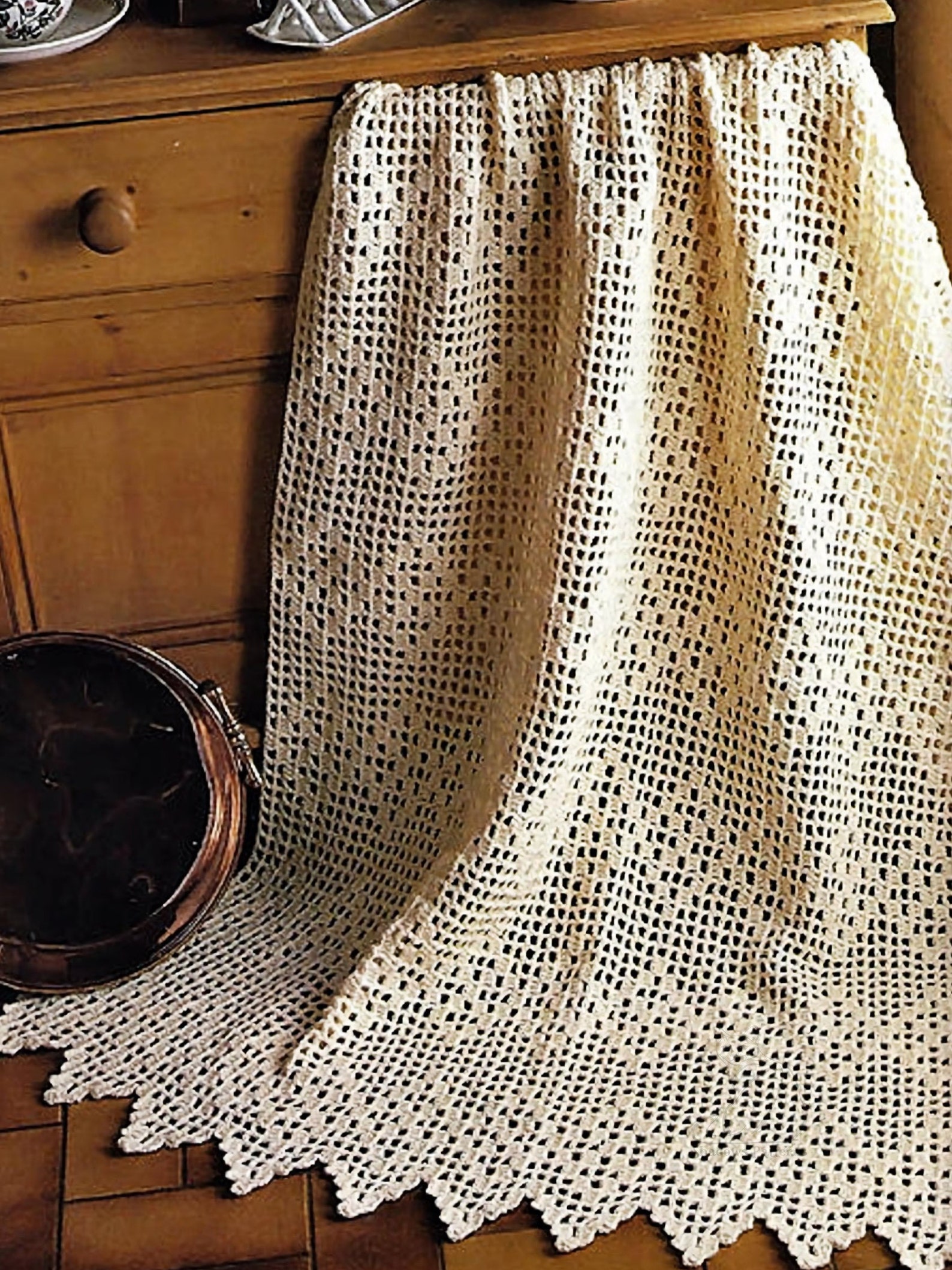 Pretty Filet Crochet Afghan in Aran Vintage Crochet Pattern | Etsy