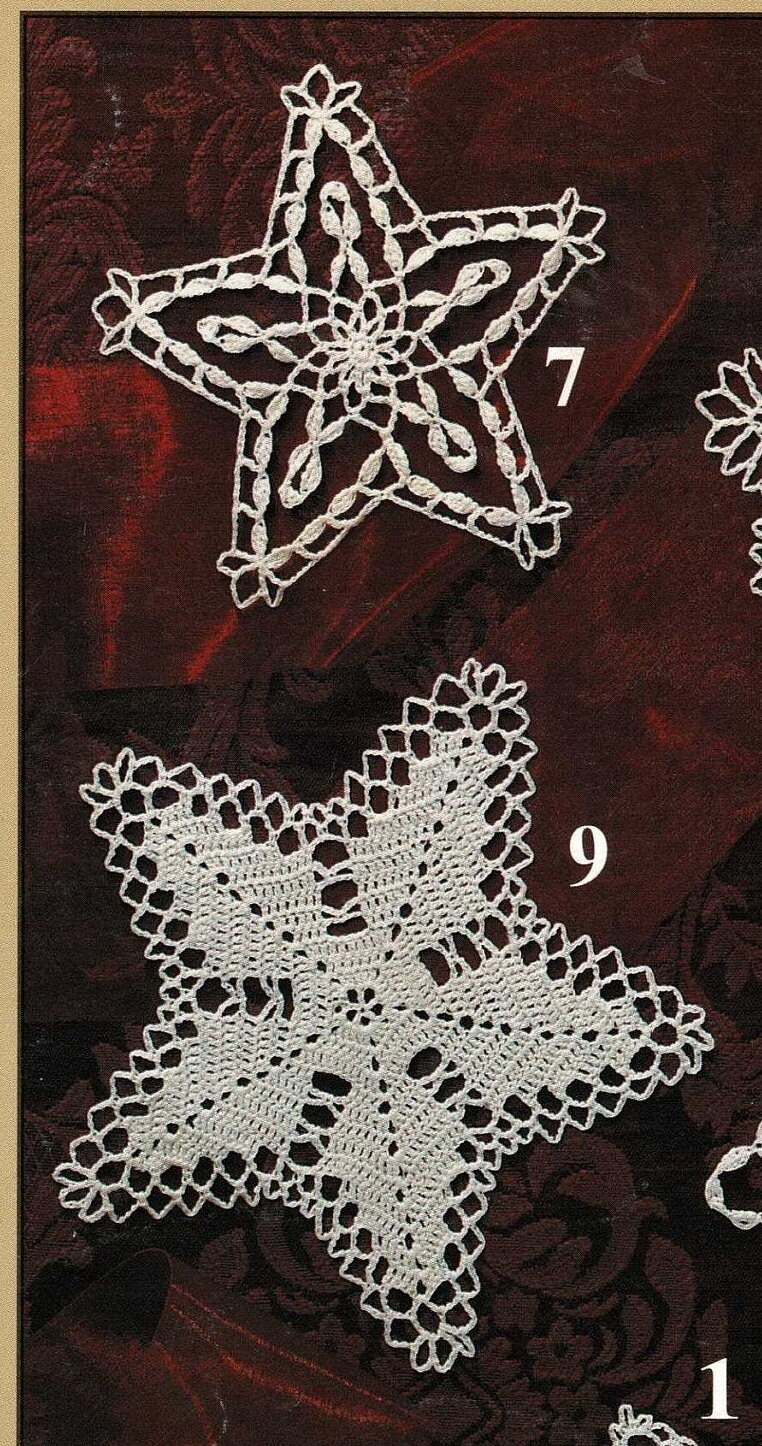 Crochet Lace Christmas Stars, Vintage Crochet Pattern, PDF, Digital ...