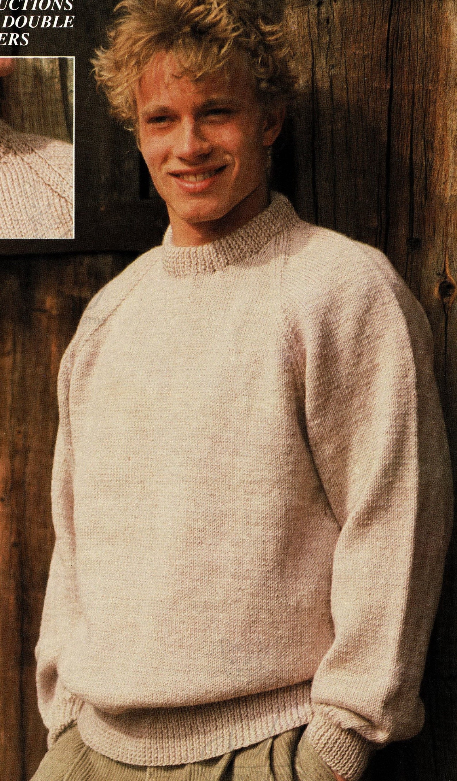 Mens Classic Round Neck Sweater With Raglan Sleeves in 4 Different ...