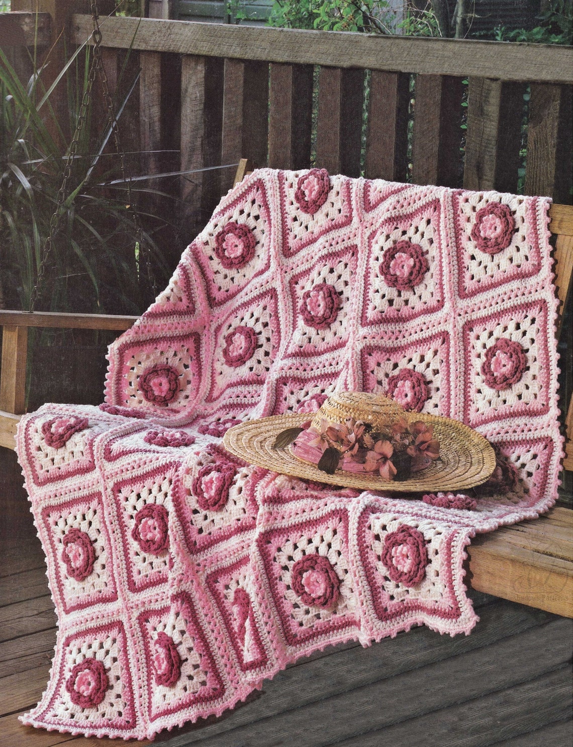Gorgeous Blooming Roses Afghan Vintage Crochet Pattern PDF - Etsy