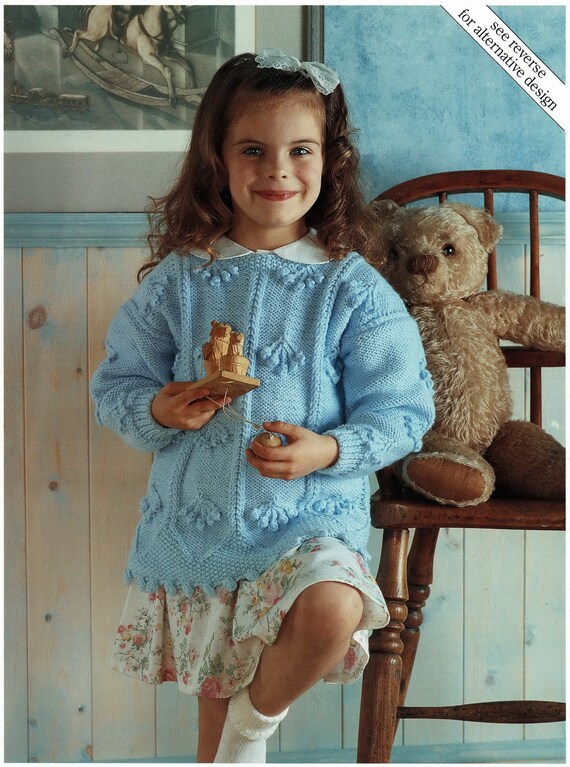 Toddlers and Girls Gorgeous Aran Bobble Sweater and Shawl - Etsy