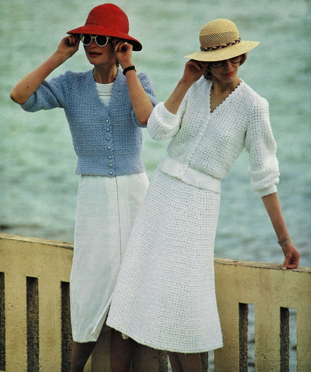 Ladies Crochet Cropped Jacket With Full Sleeves and Skirt in V Pattern ...