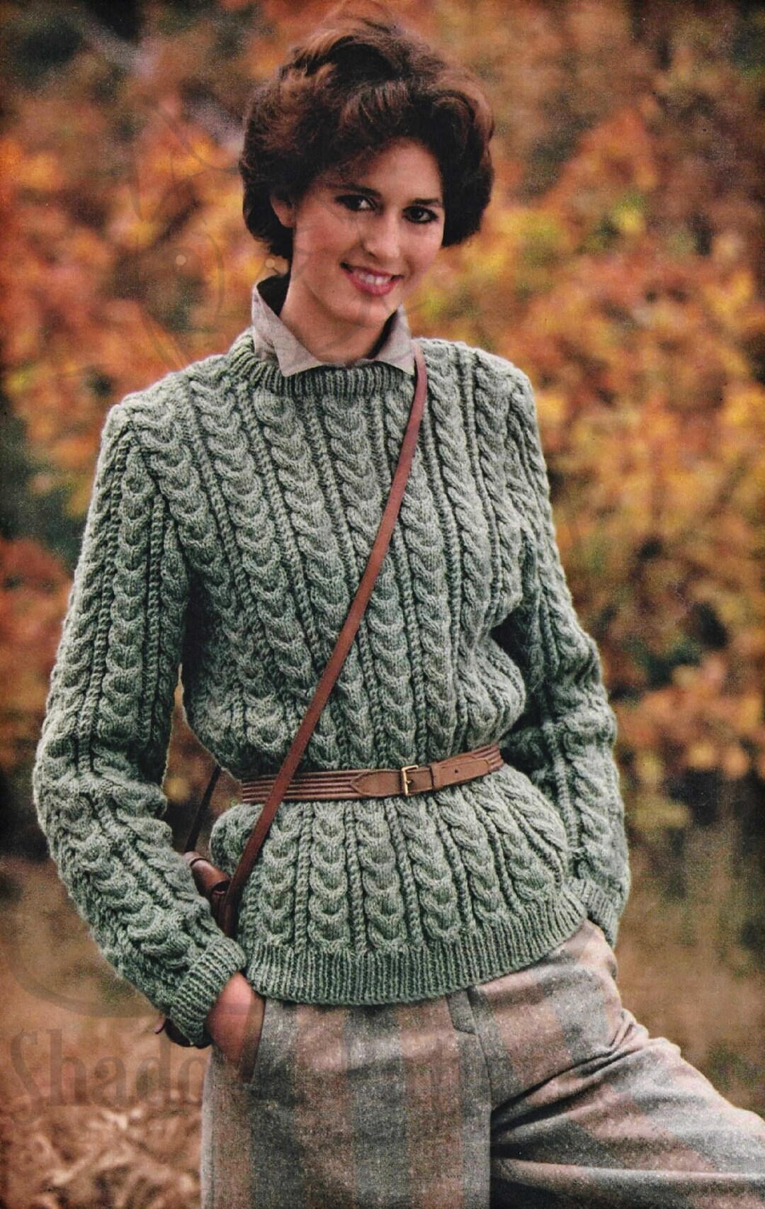 Ladies Gorgeous Cabled Sweater, Vintage Knitting Pattern, PDF, Digital ...