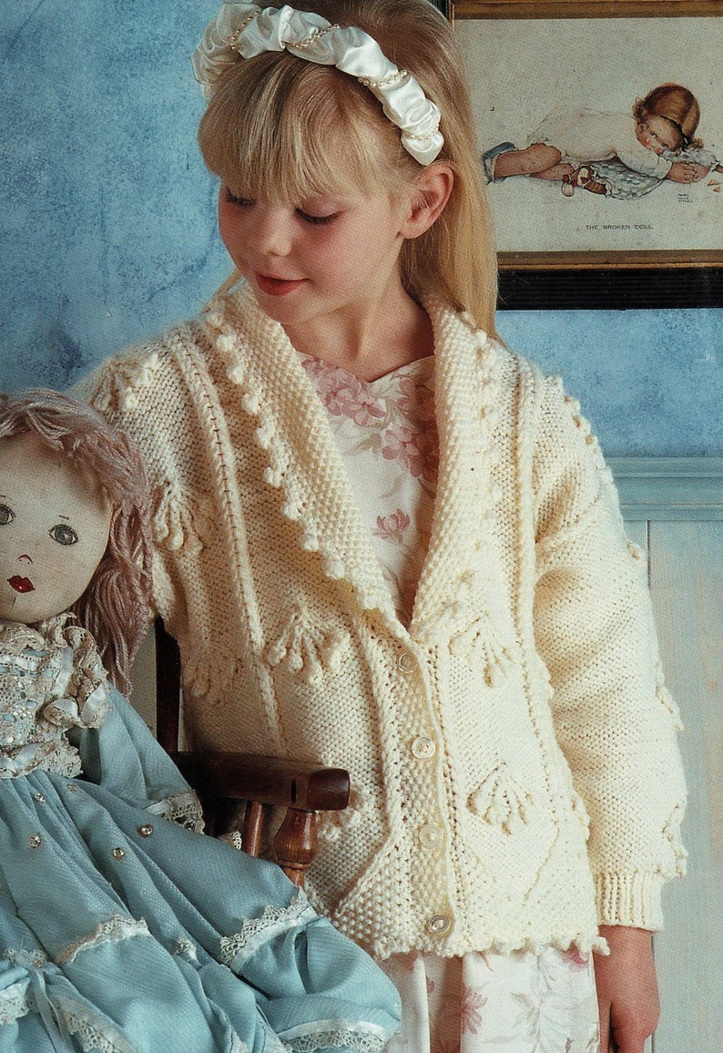 Toddlers and Girls Gorgeous Aran Bobble Sweater and Shawl - Etsy