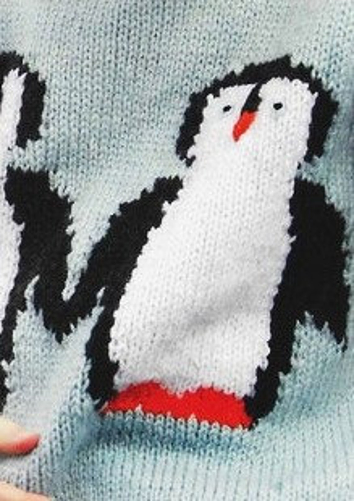 Toddlers and Childrens Super Cute Penguin Sweater, Vintage Knitting ...
