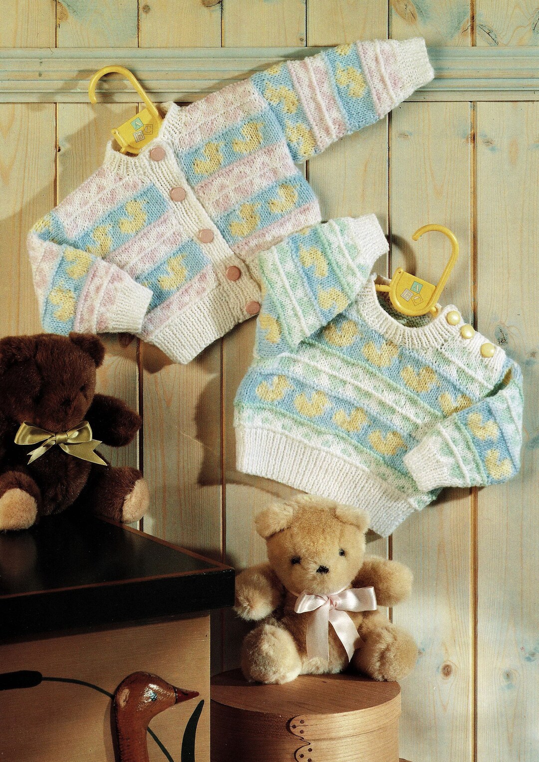 Babies and Toddlers Cute Fair Isle Cardigan and Sweater With Rows of ...