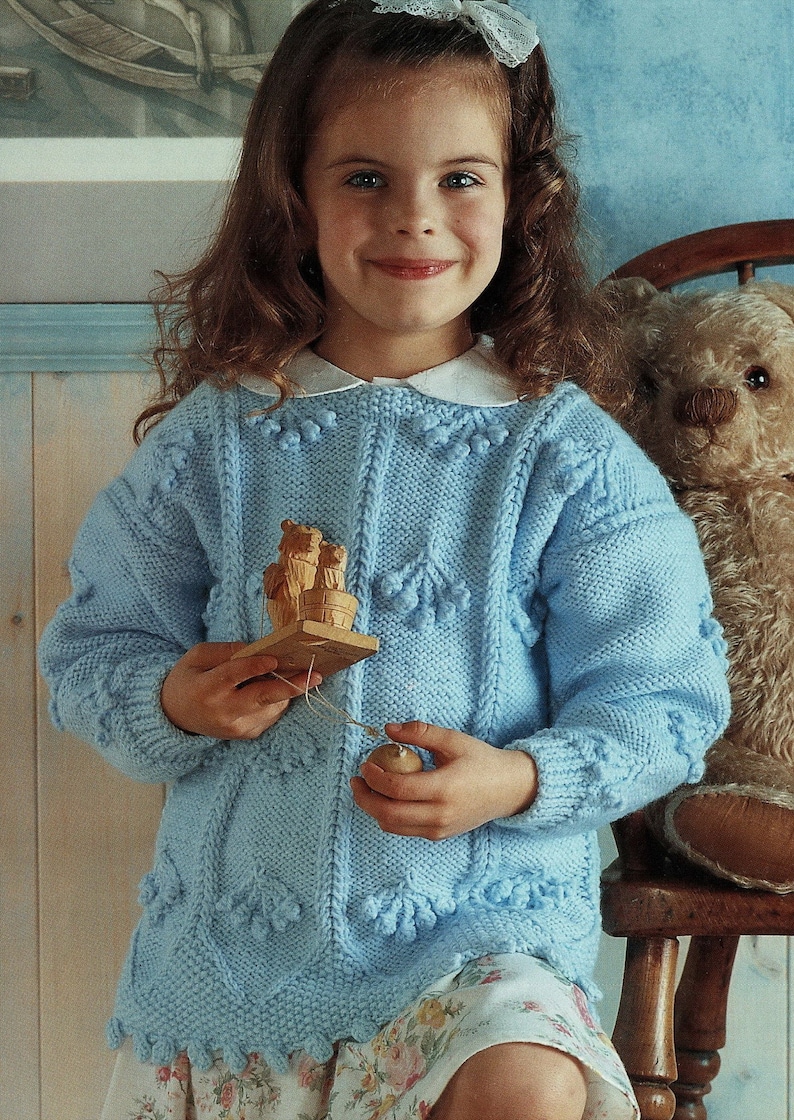 Toddlers and Girls Gorgeous Aran Bobble Sweater and Shawl - Etsy