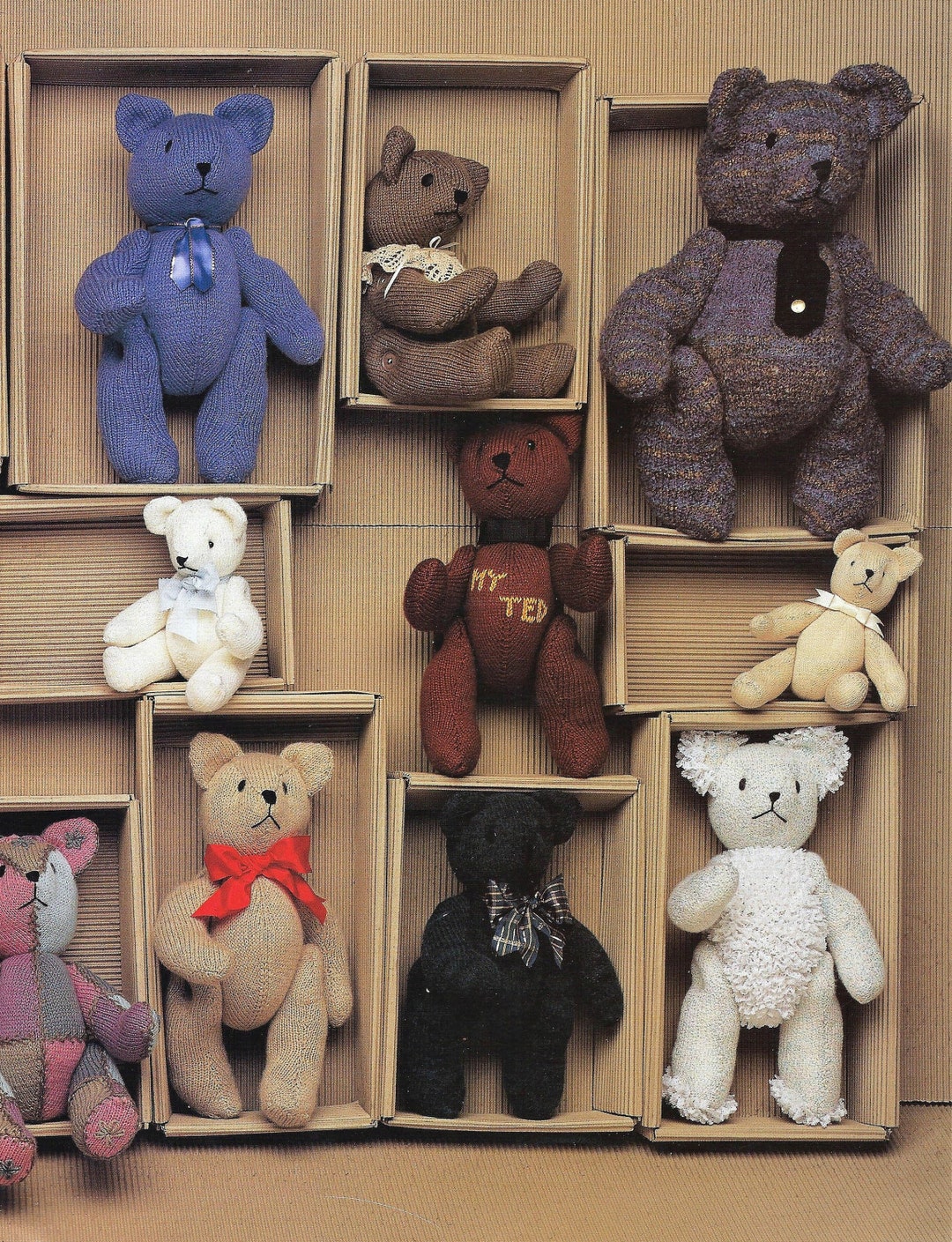 Gorgeous Jointed Teddy Bears, One Pattern so Many Bears, Vintage ...