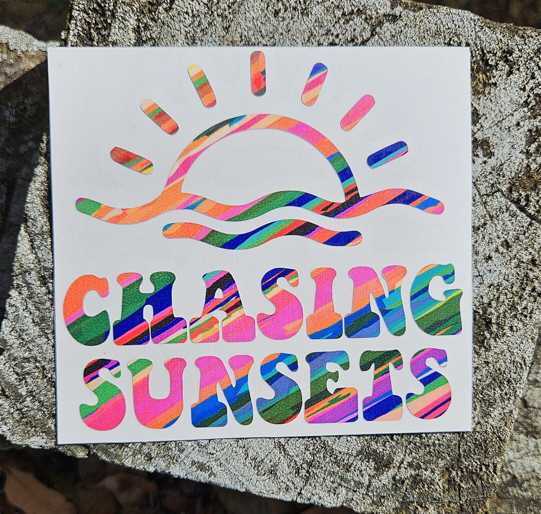 Chasing Sunsets Vinyl Decal, Beach Decal, Sunset Decal, Beach Vinyl ...
