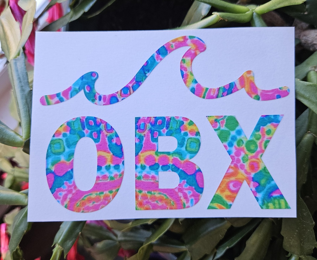 OBX Vinyl Decal, Colorful Wave, Outer Banks Car Sticker - Etsy