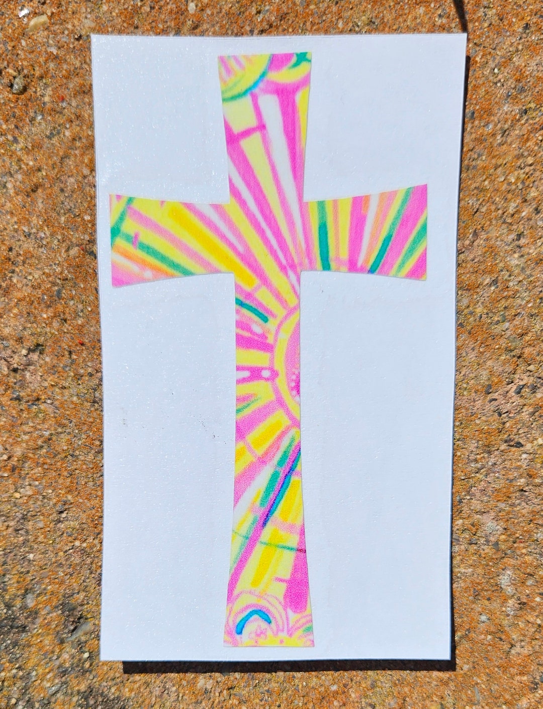 Colorful Cross Vinyl Decal: Car, Laptop, Cup Sticker - Etsy