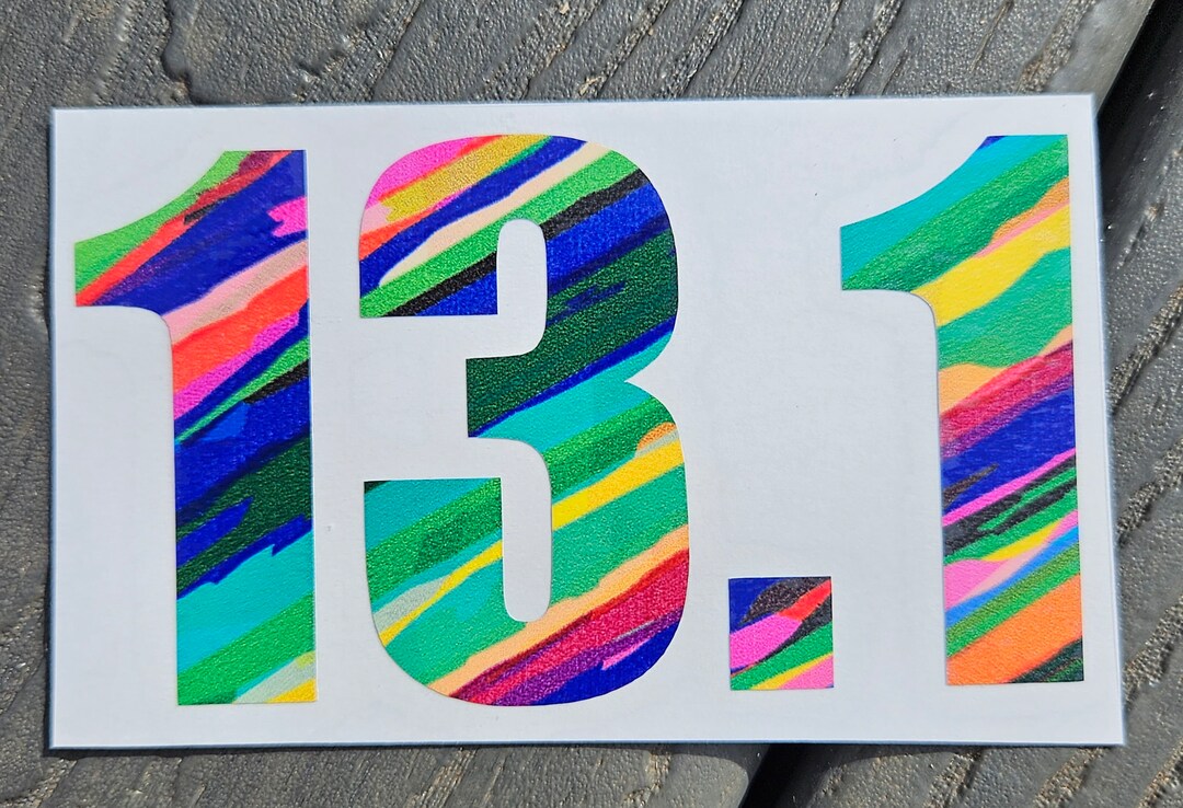 13.1 Half Marathon Vinyl Decal, Car Window Decal, Laptop Decal, Running ...