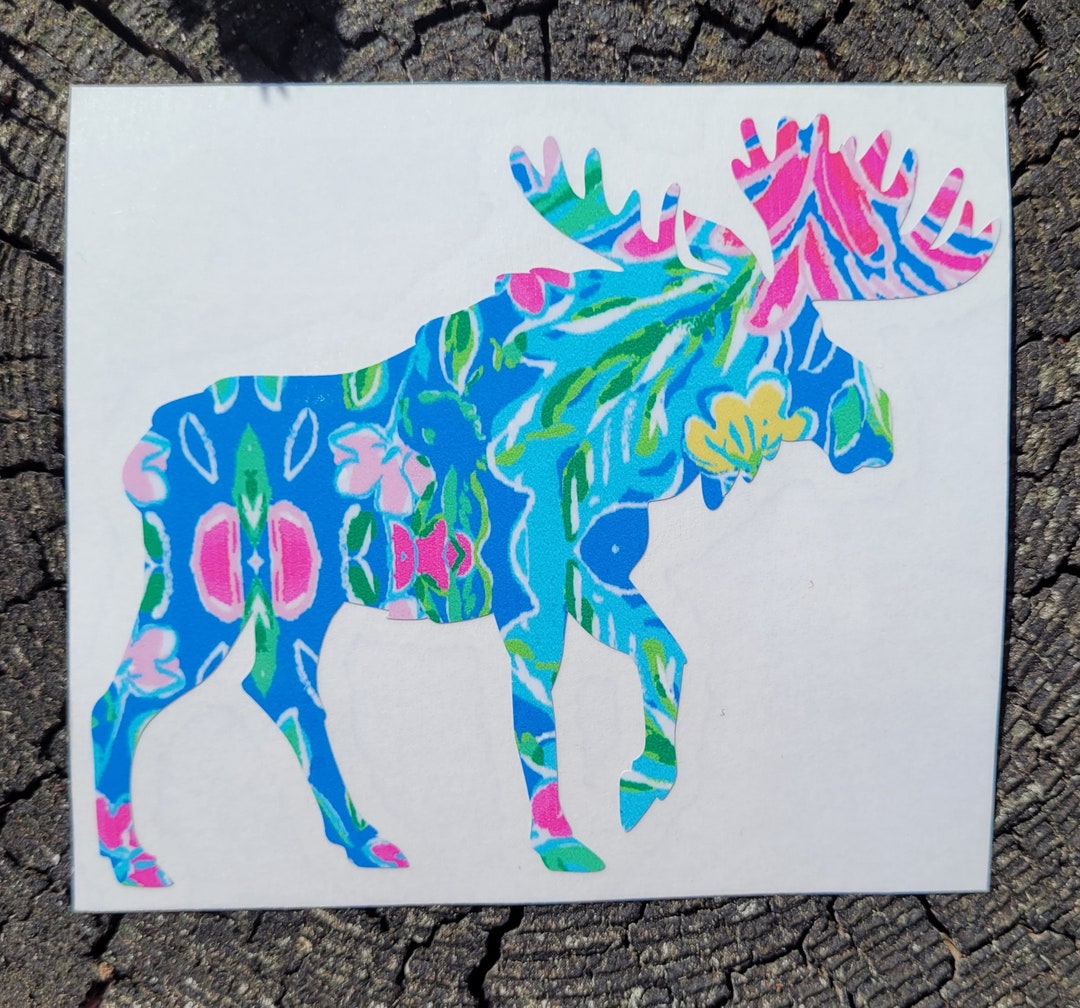Colorful Moose Decal, Car Window Decal, Laptop Decal, Moose Sticker ...