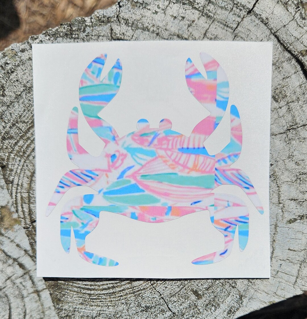 Crab Vinyl Decal, Car Window Decal, Beach Decal, Laptop Decal, Crab ...