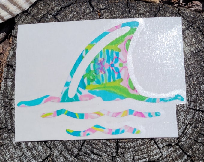 Shark Fin Vinyl Decal, Car Window Decal, Laptop Decal, Shark Decal ...
