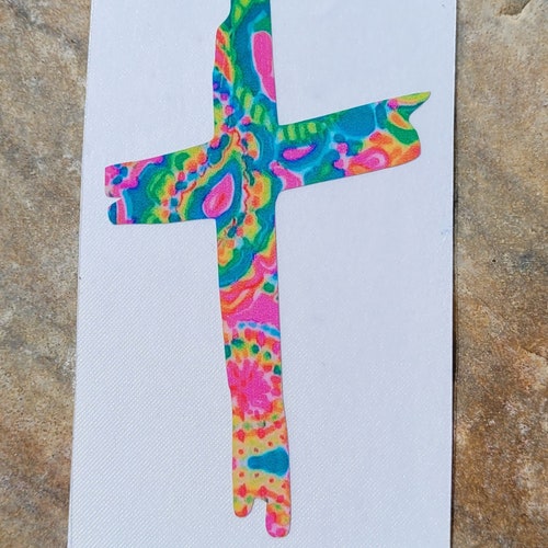 Christian Cross Monogram Decal Monogram Sticker Yeti Decal - Etsy