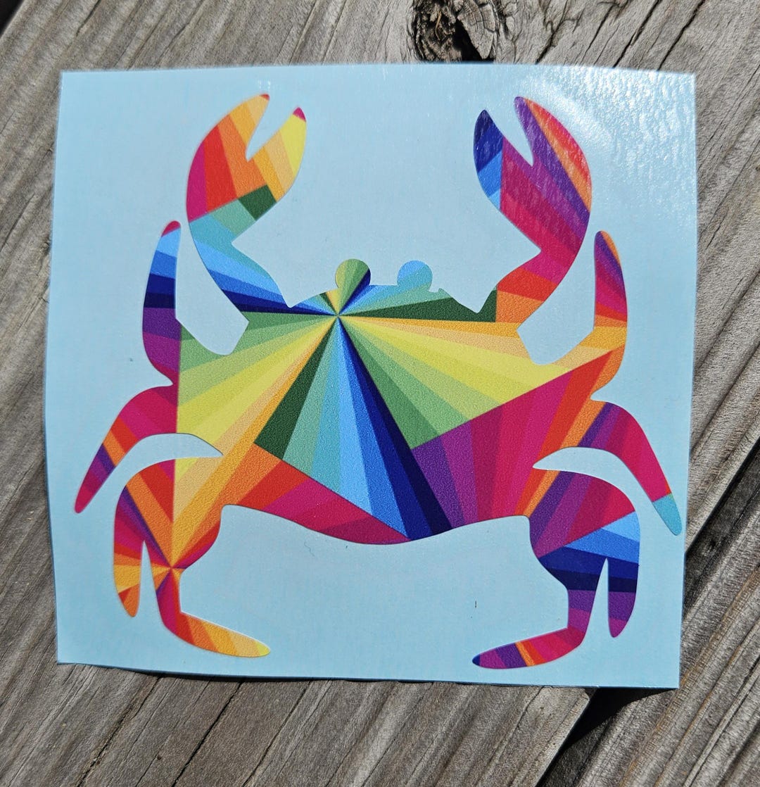Crab Vinyl Decal, Car Window Decal, Beach Decal, Laptop Decal, Crab ...
