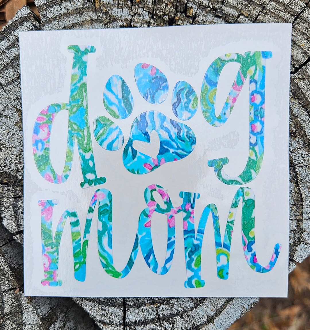 Dog Mom Vinyl Decal, Dog Mom Car Decal, Dog Mom Laptop Decal, Dog Mom ...
