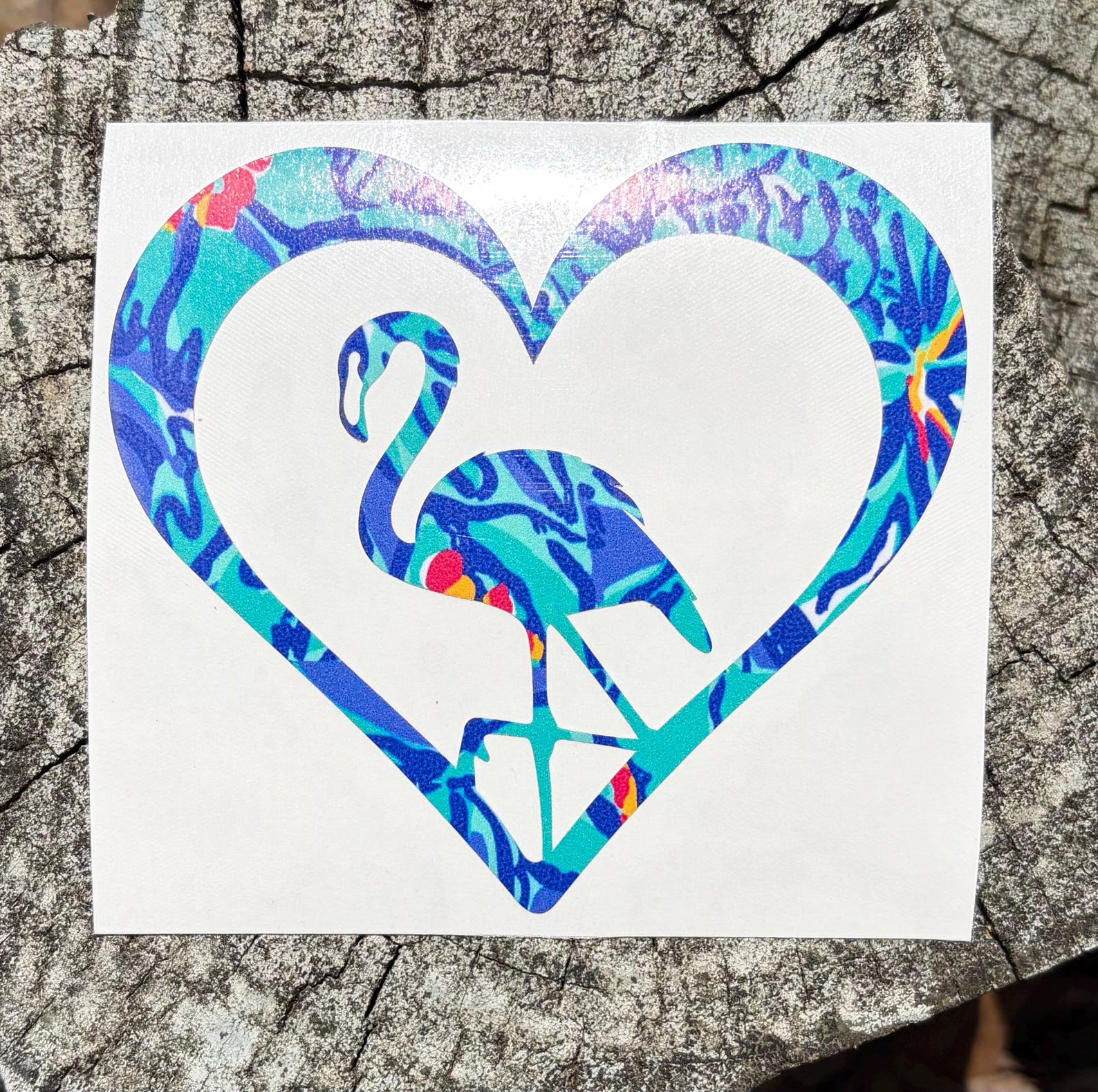 Flamingo Heart Vinyl Decal: Beach Car Laptop Sticker - Etsy