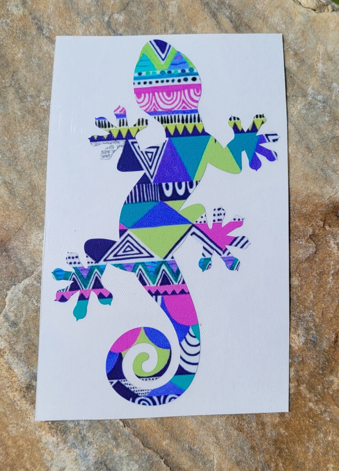 Gecko Lizard Vinyl Decal, Yeti Cup Decal, Car Decal, Gecko Car Decal ...