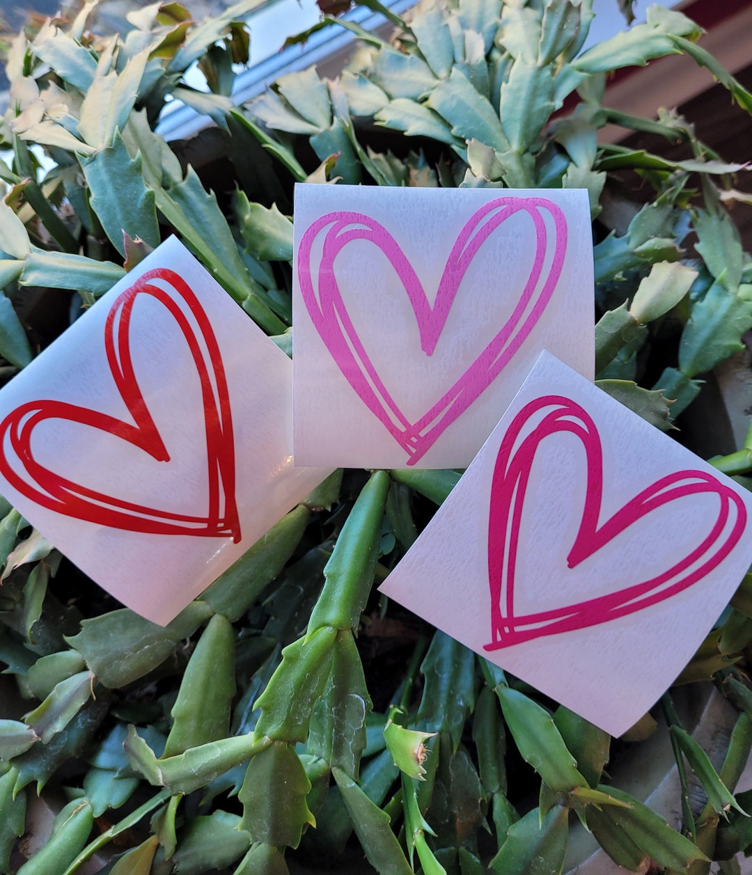 Hand Drawn Heart Vinyl Decal, Valentine's Day Decal, Heart Decal, Car ...