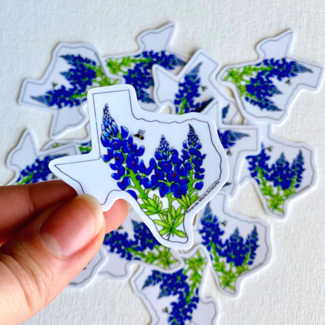 Texas Bluebonnet Die-cut Sticker - Durable Waterproof Decal of the ...