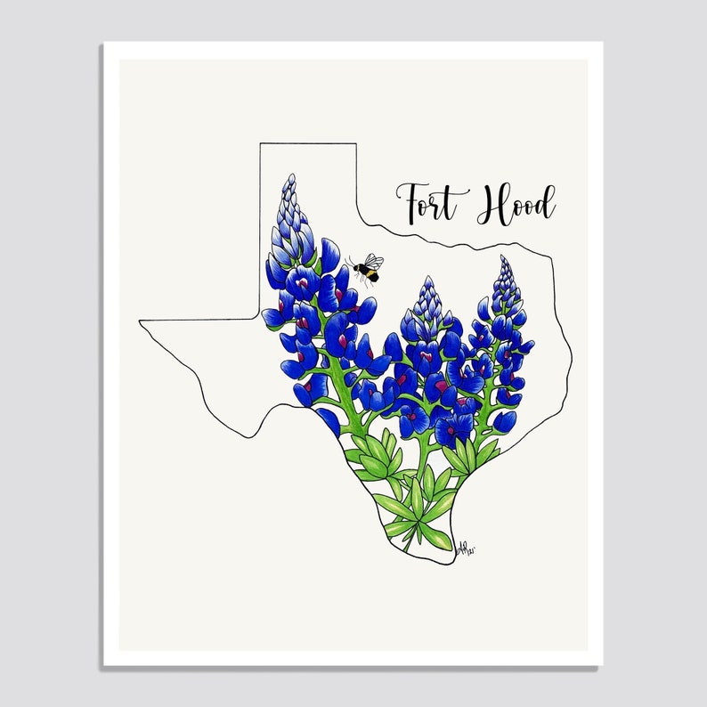 Texas State Flower Print Unique State Art Print Perfect Gift Idea With ...