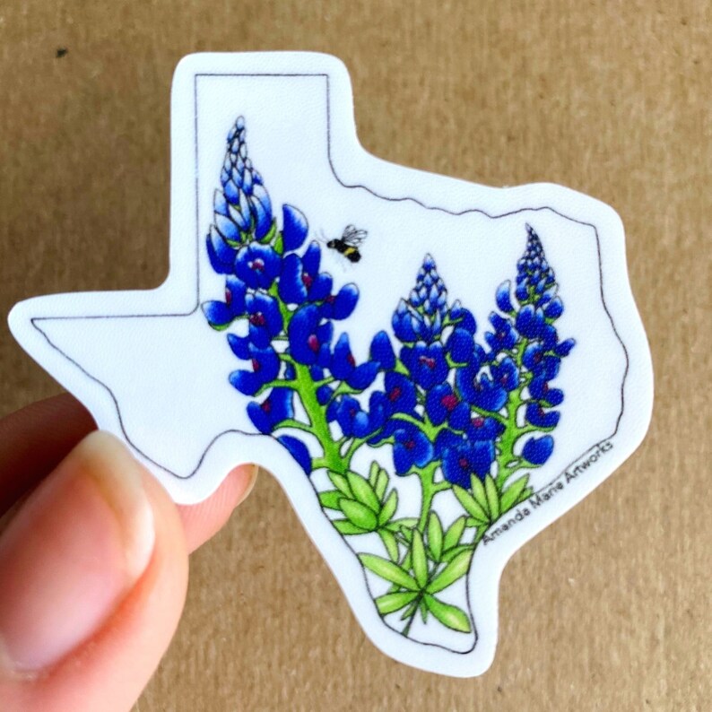 Texas Bluebonnet Die-cut Sticker - Durable Waterproof Decal of the ...