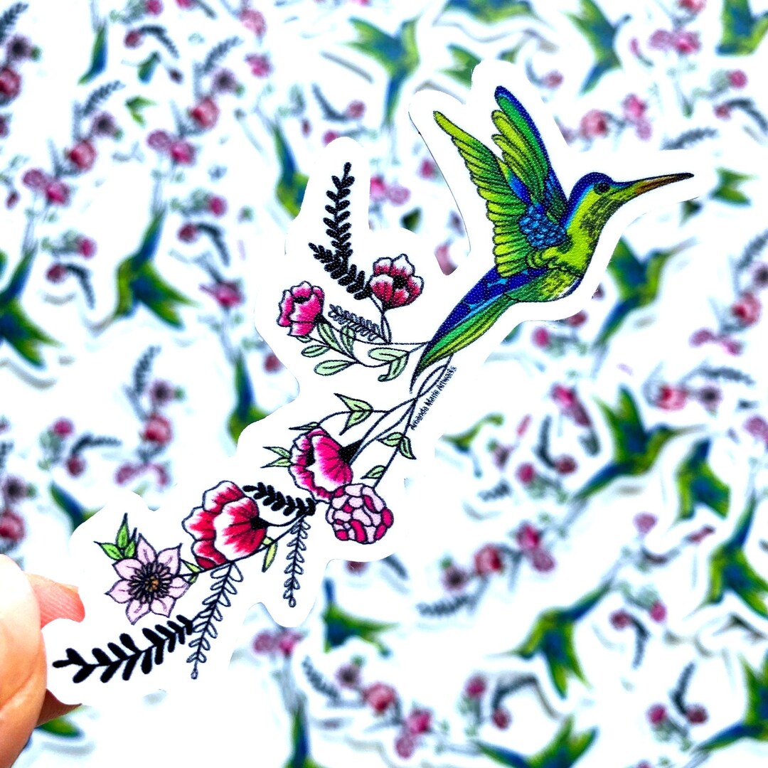 Hand-drawn Hummingbird Die-cut Sticker - Unique Waterproof Decal for ...
