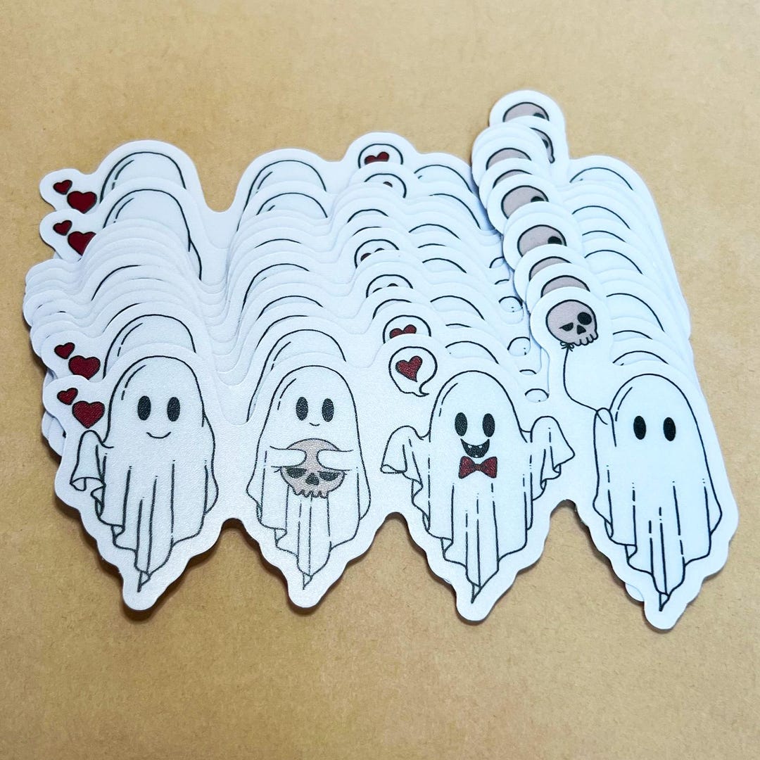 Cute Ghost Bunch Stickers | Adorable Vinyl Decals for Halloween - Etsy
