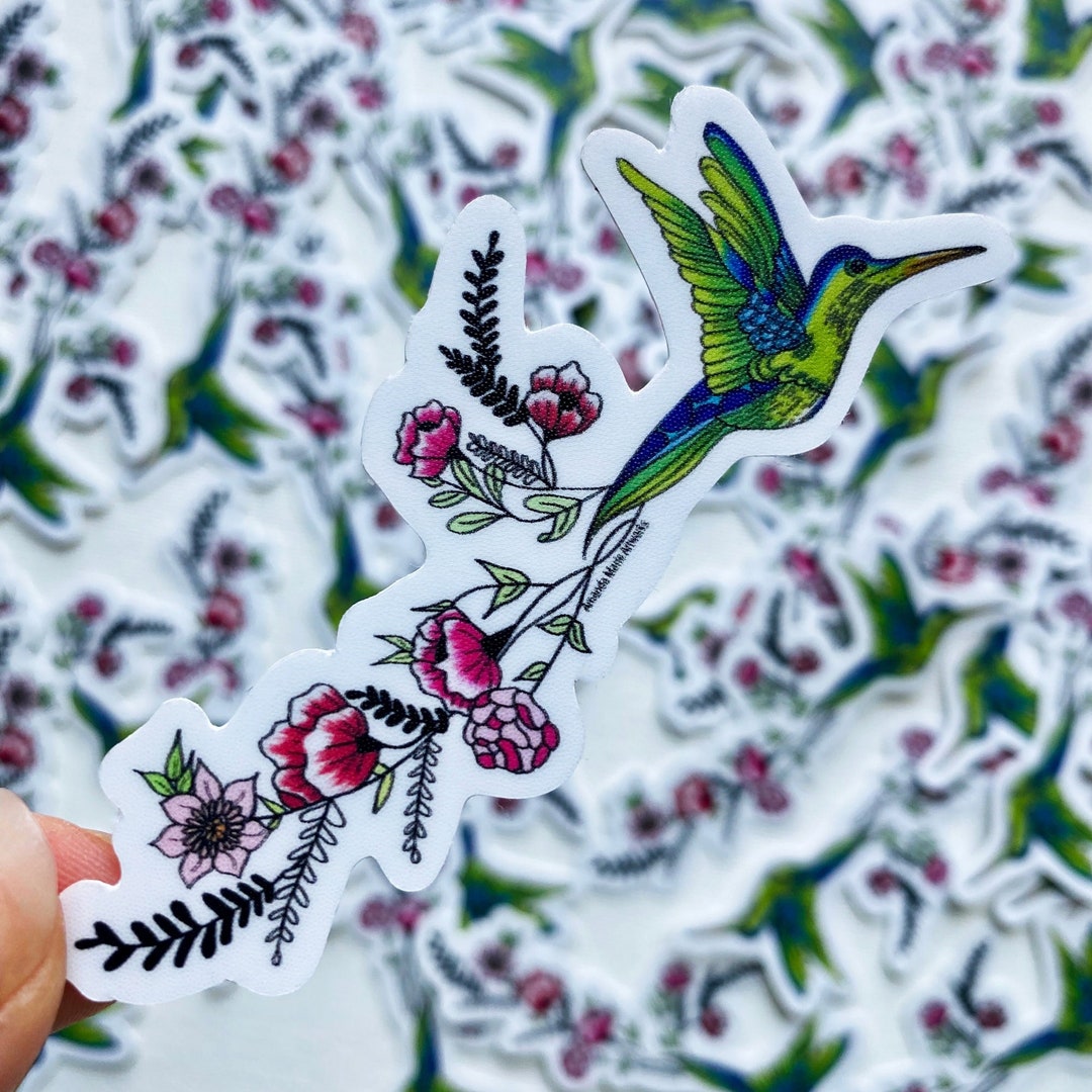 Hand-drawn Hummingbird Die-cut Sticker Unique Waterproof Decal for ...