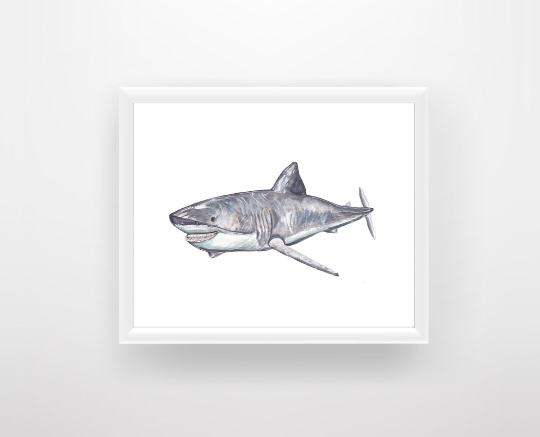 Great White Shark Print Shark Print Printable Ocean Art - Etsy