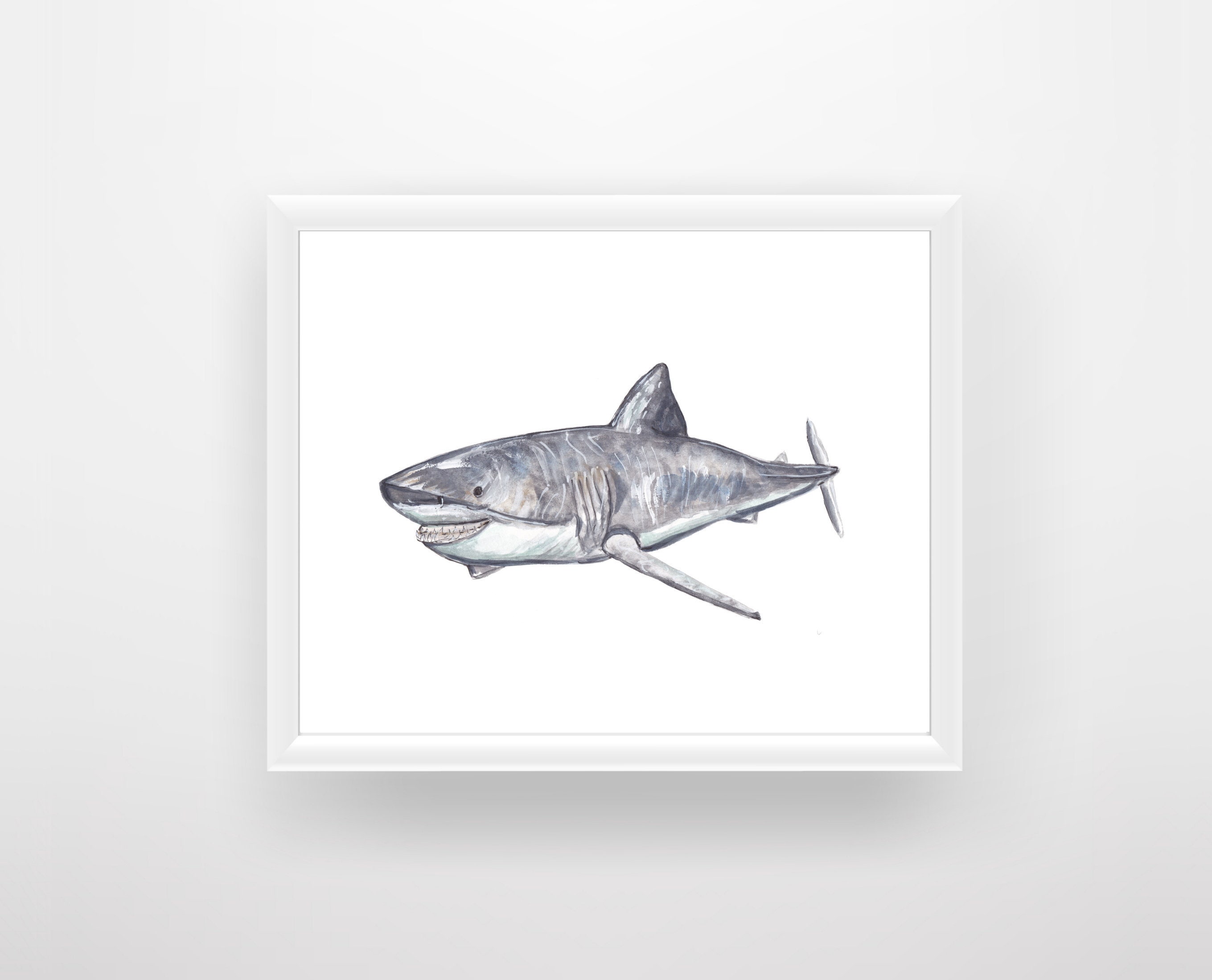 Great White Shark Print Shark Print Printable Ocean Art - Etsy Australia