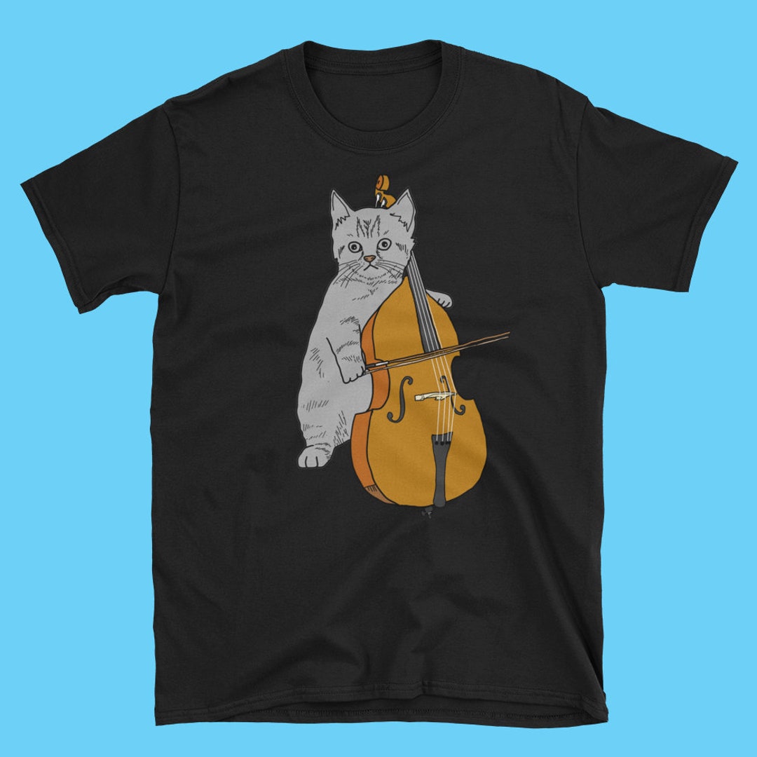 Unisex Cute Cat Cello Shirt, Cat Violin Tshirt, Cat Fiddle T-shirt, Cat ...