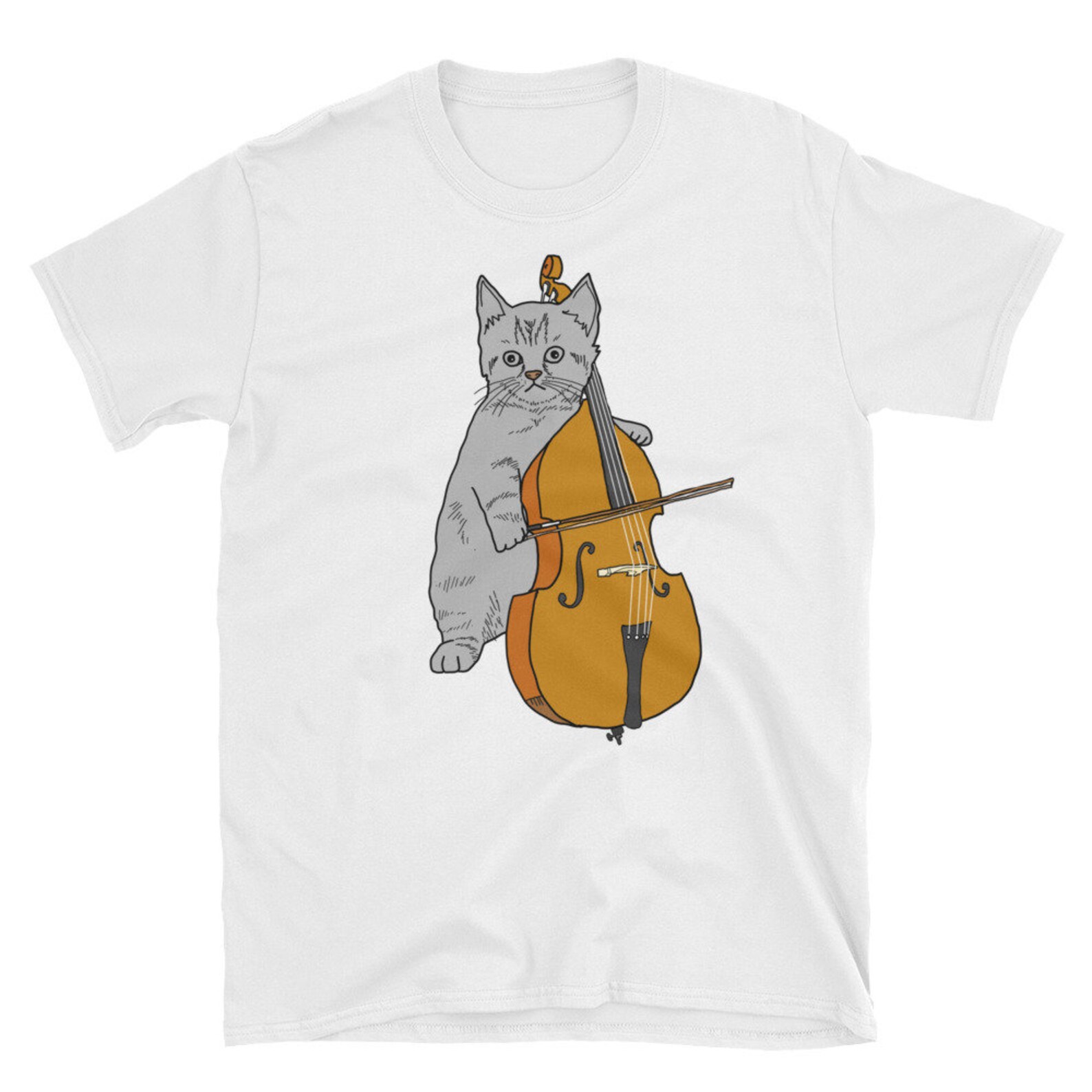 Unisex Cute Cat Cello Shirt, Cat Violin Tshirt, Cat Fiddle T-shirt, Cat ...