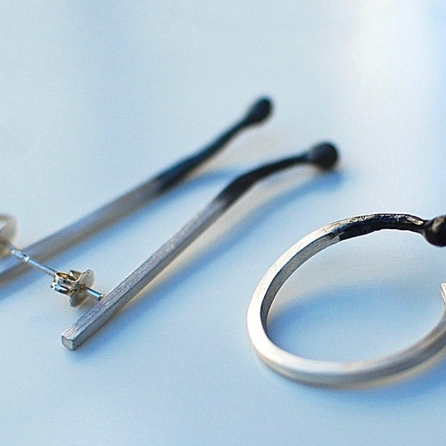 Gold Plated Burnt Matchstick Ring - Etsy